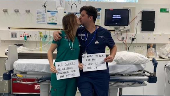 Bushfires and coronavirus force doctor couple to reorganise wedding for ...