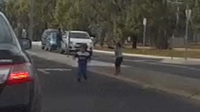 Footage emerges of kids playing in traffic after escaping childcare