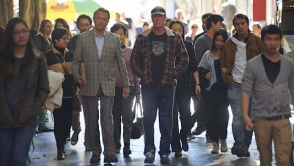 Bryan Brown cops it sweet with Sam Neill in Old School