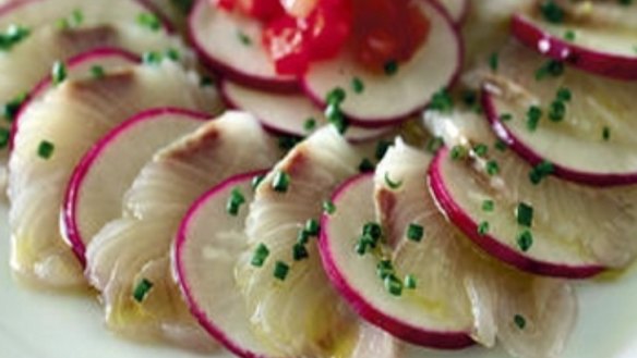 Kingfish and radish carpaccio