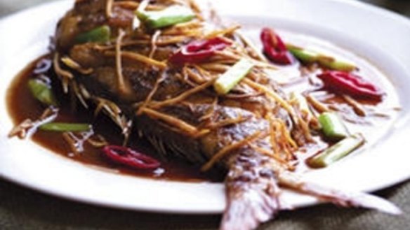 Pan-fried snapper with ginger, soy and chilli