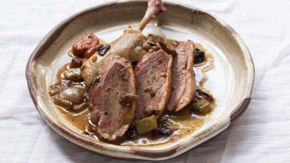 Roasted duck with orange and Szechuan pepper