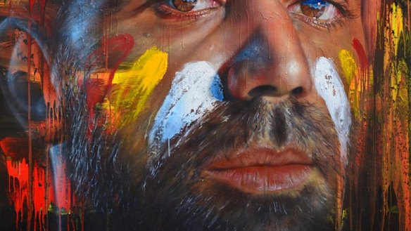 Adnate's Adam Goodes Doug Moran Portrait Prize entry has rich graffiti ...