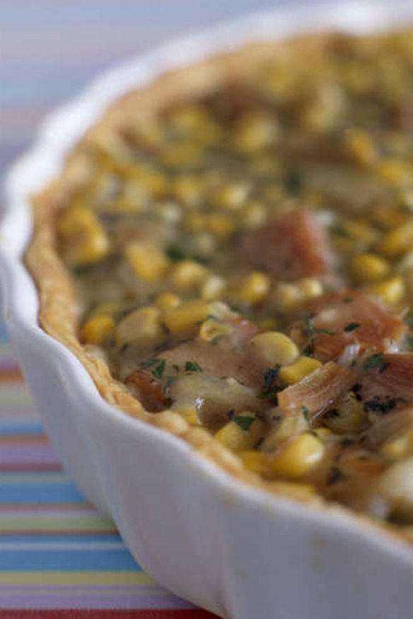 Ham and sweetcorn pie