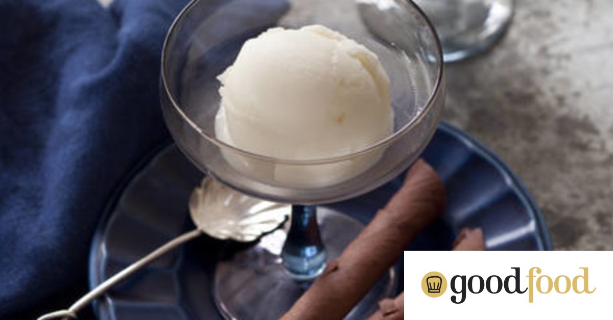 Milk and mint sorbet, chocolate tuile