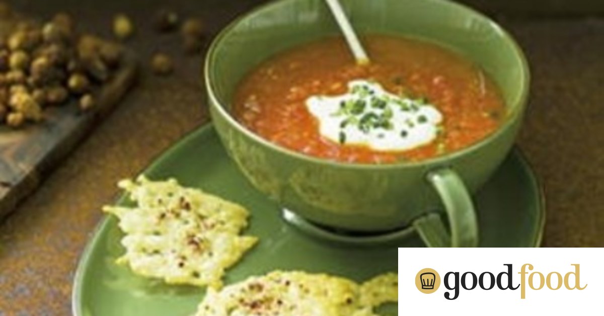 Bush tomato soup with parmesan crisps