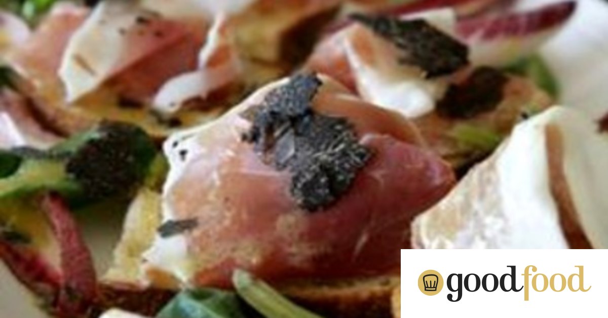Prosciutto with black truffles and truffle mustard dressing