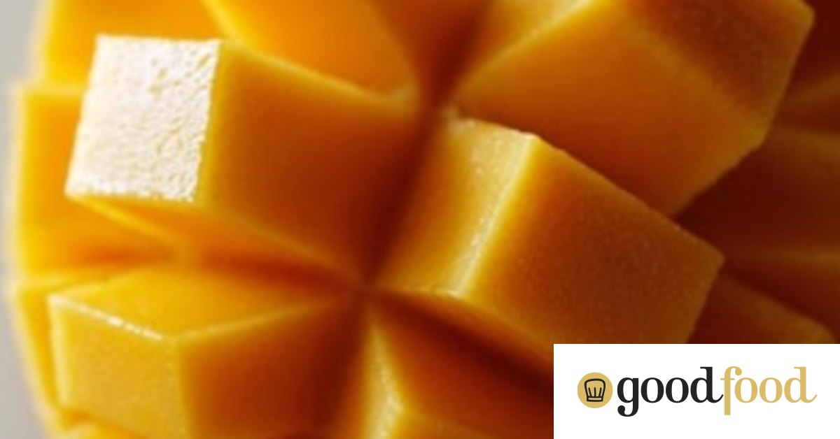 Mango and pineapple with toffee shards