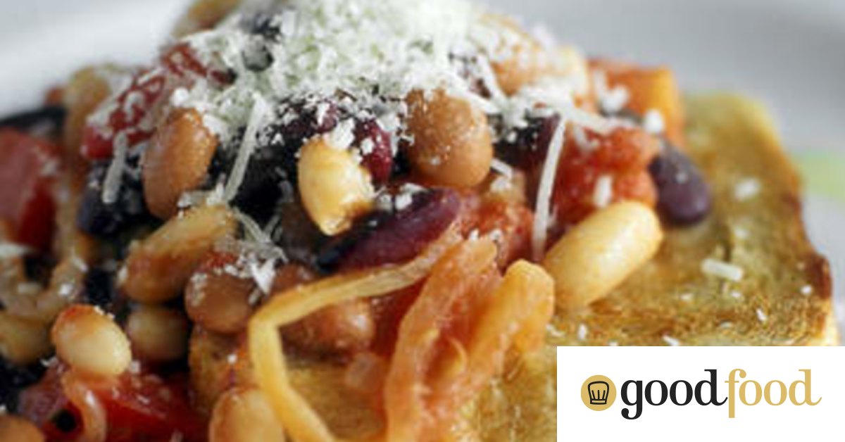 Three-bean mix on toast