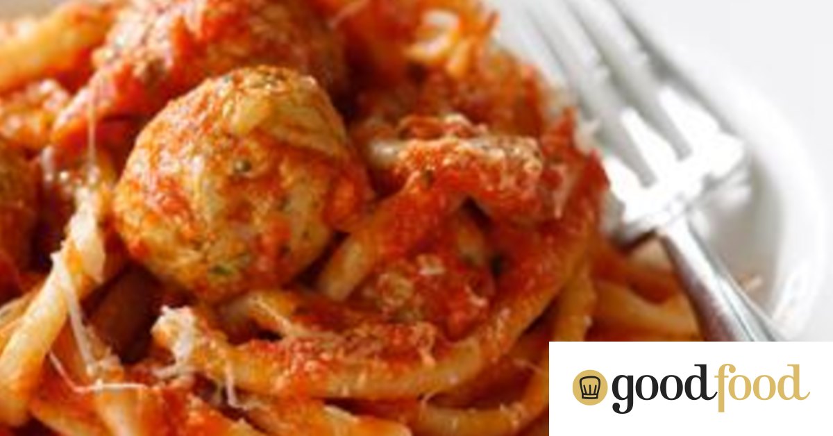 Bucatini All'Americana (spaghetti and meatballs)