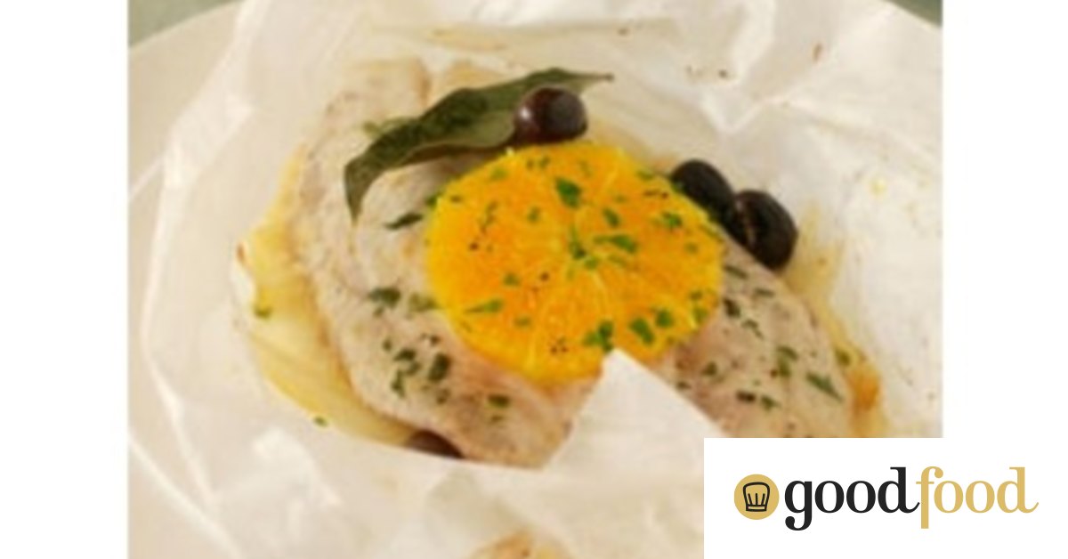 Morwong en papillote with a ragout of braised Gould's squid