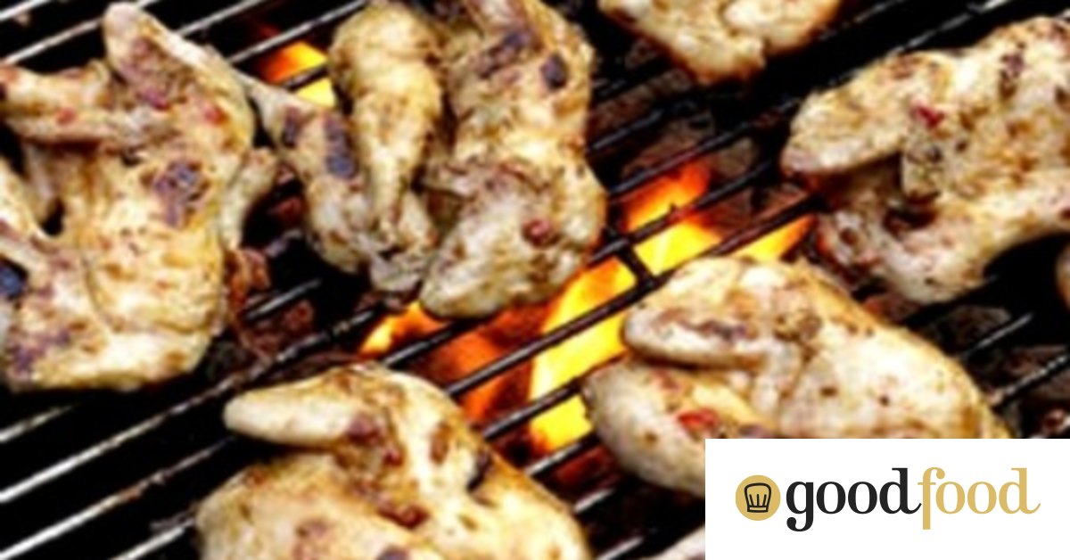 Barbecued quails with rice, chilli and coriander