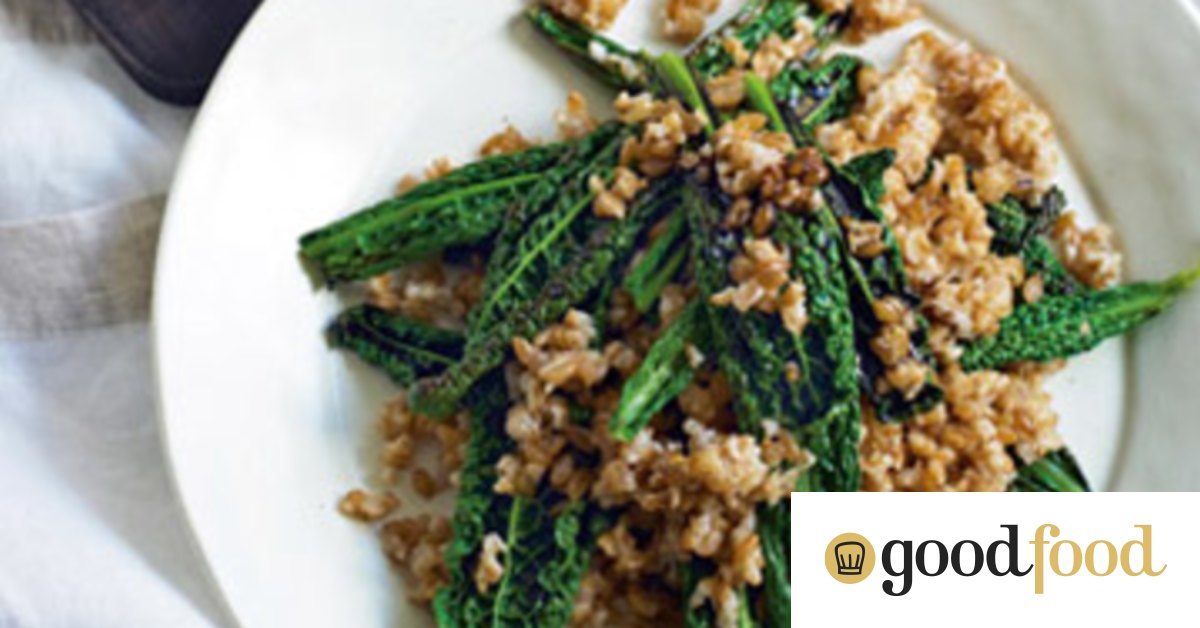 Duck breast with balsamic glaze, farro and cavolo nero