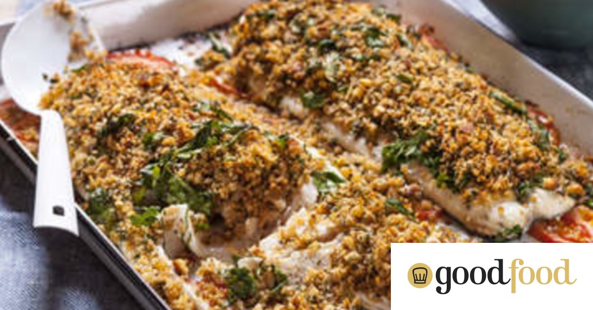 Baked blue-eye with anchovy crust