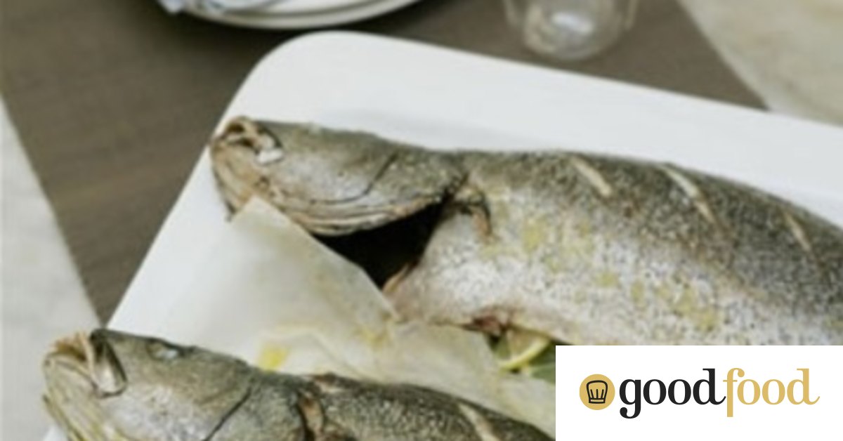 Whole baked mulloway