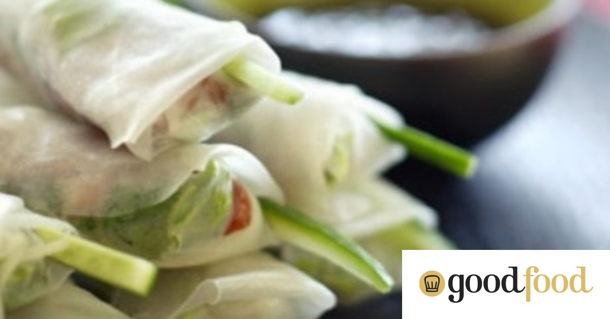 Barbecue duck rice paper rolls