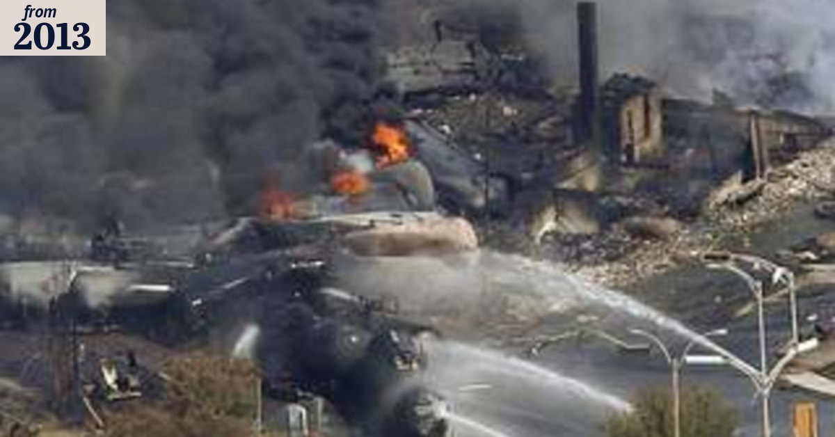 80 missing after driverless oil train derails and explodes in Quebec town