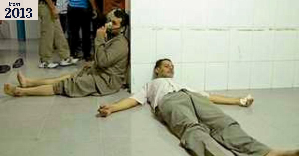 Syria bombs alleged gas attack area