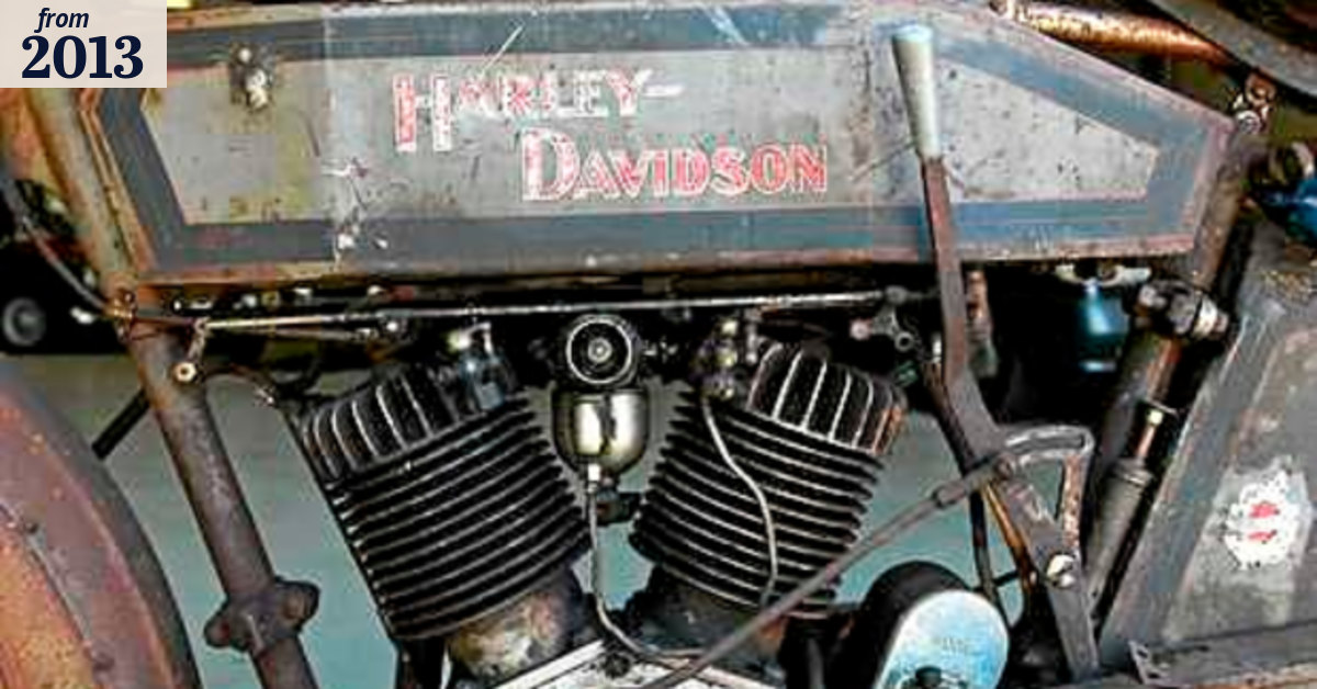 Rusty, greasy and dirty but all eyes on classic Harley