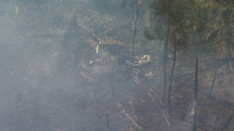 Fire rages after light plane crash south of Brisbane