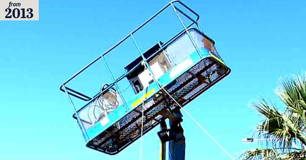 Man escapes cherry picker fall