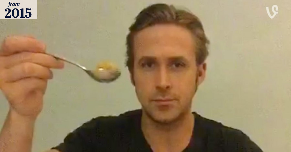 Ryan Gosling eats bowl of cereal to honour meme creator