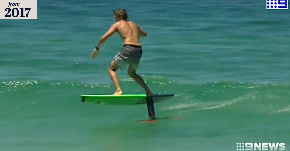 Hydro surfer hits the coast