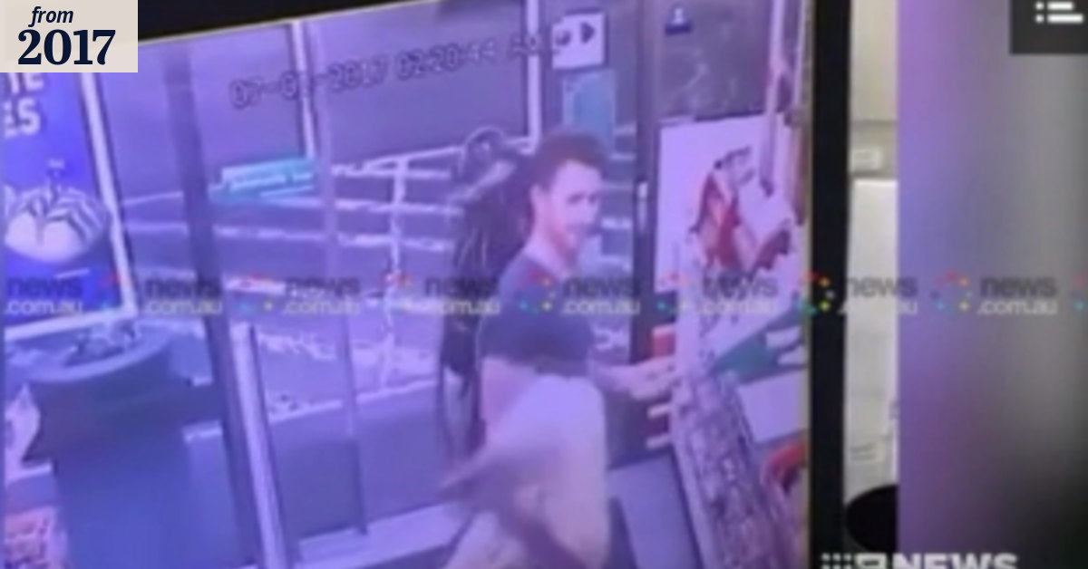 Vision shows dramatic axe attack at Enmore service station