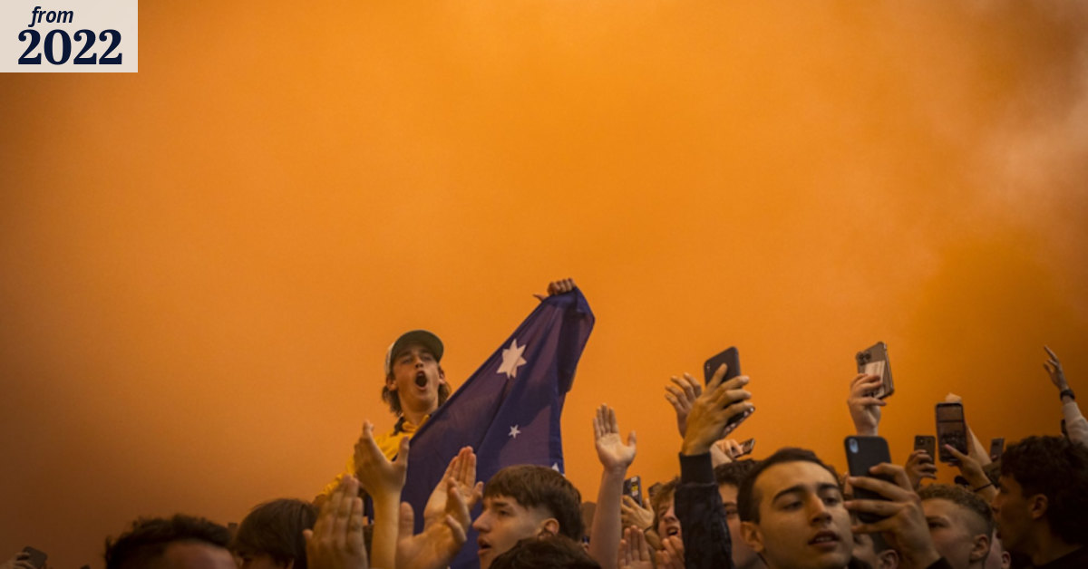 World Cup 2022: Fans and flares at Federation Square for the Australia ...