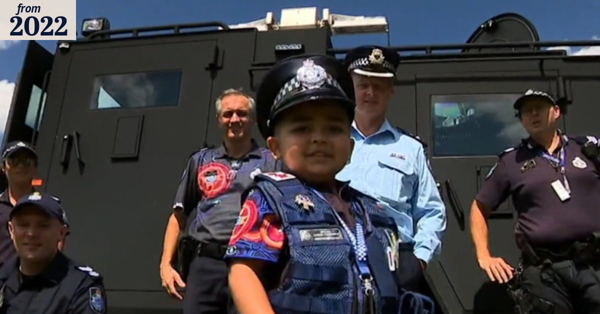 Four-year-old boy with terminal illness honoured by Queensland police