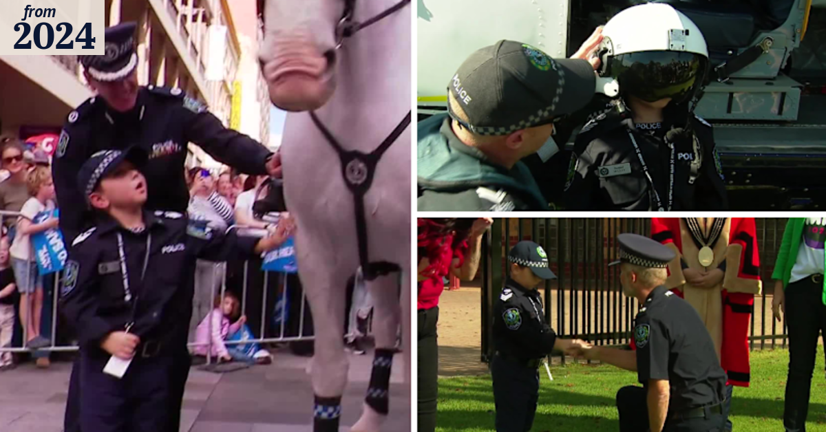 Adelaide boy battling aggressive cancer becomes police officer for a day