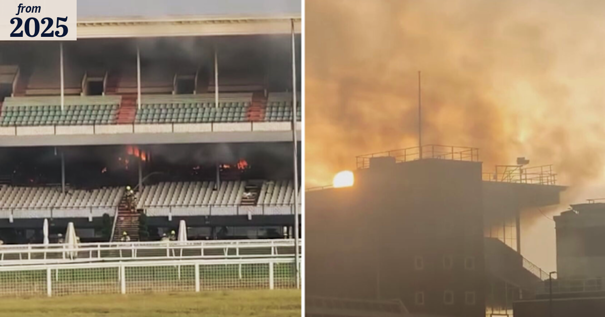 Fire breaks out at Caulfield Racecourse grandstand